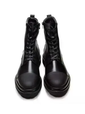 POCHE PARIS Lace-up Panelled Ankle Boots