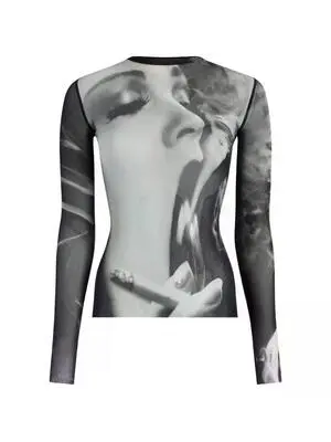 JEAN PAUL GAULTIER Smoking Long-sleeve T-shirt - Black