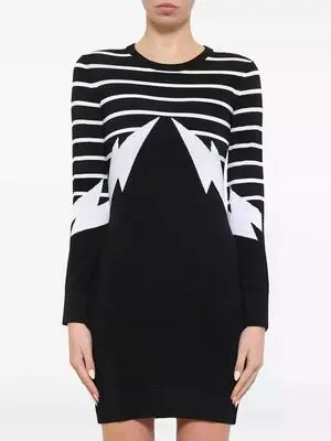 Neil Barrett Knitted Mini Dress - Black