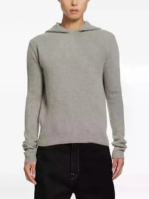 Rick Owens Tower Felted Hoodie - Grey