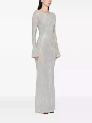 TWENTY FOURHAITCH Sequin-embellished Bell-sleeve Maxi Dress