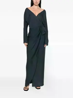 CORTANA Wrap-style Tied-waist Maxi Dress