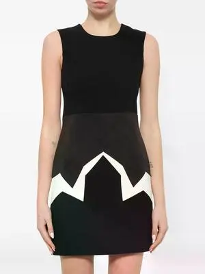 Neil Barrett Zigzag-panel Sleeveless Mini Dress - Black