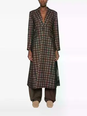 QUETSCHE Check Lace-panel Coat