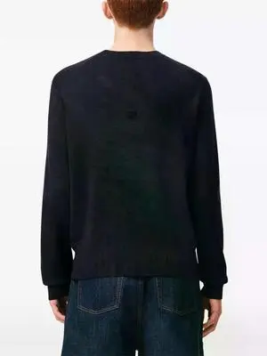 AMI Paris De Coeur Embroidered Merino Wool Sweater - Blue