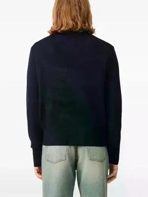 AMI Paris De Coeur Embroidered Merino Wool Sweater - Blue