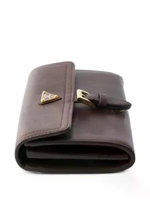 Prada Large Nappa Leather Wallet - Brown