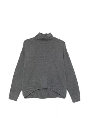 LUISA CERANO High-low Turtleneck Sweater - Grey