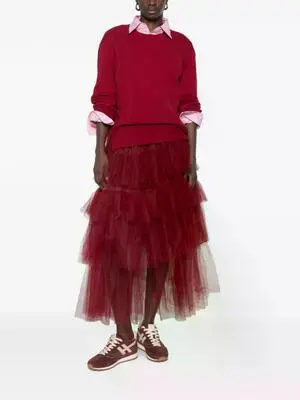 BEYOU Side-slit Crew-neck Sweater