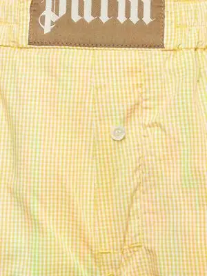 Palm Angels Gingham Logo-patch Shorts