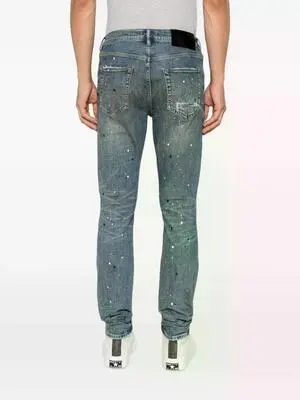 PURPLE BRAND Distressed Paint-splatter Skinny Jeans