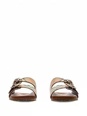 Burberry Check And Leather Urchin Sandals