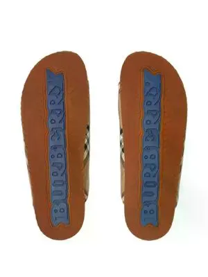 Burberry Check And Leather Urchin Sandals
