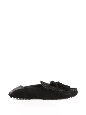 TOD'S Tassel Suede Loafers - Black