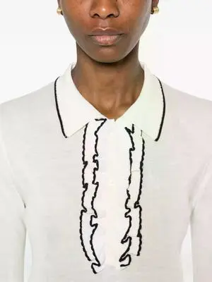 FORTE_FORTE Ruffled-trim Polo Top