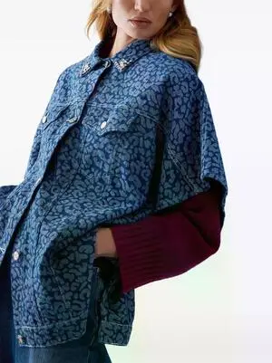 Liu Jo Animal-print Denim Cape