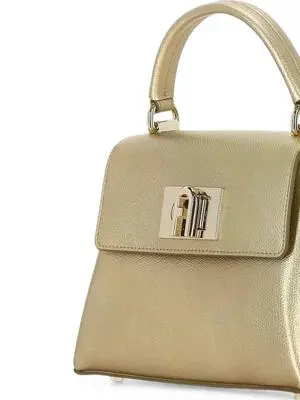 Furla Metallic Effect Leather Tote Bag - Gold