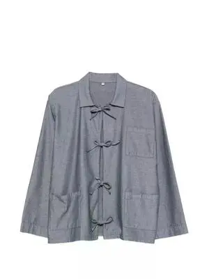BASERANGE Liber Denim Shirt With Bow Detail - Blue