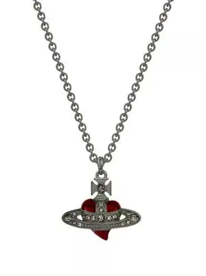 VIVIENNE WESTWOOD Diamante Heart Pendant Necklace - Grey
