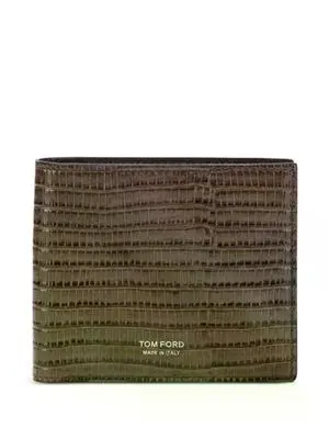TOM FORD Lizard-effect Leather Wallet - Brown