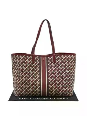 Tory Burch Geo Logo Canvas Tote Bag