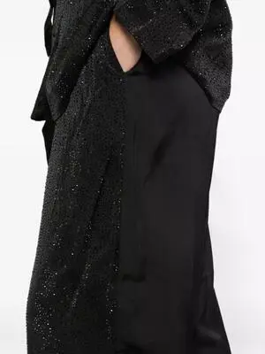 TWENTY FOURHAITCH Crystal-embellished Satin-finish Trousers