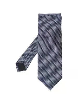 TOM FORD Micro-patterned Silk Neck Tie - Blue