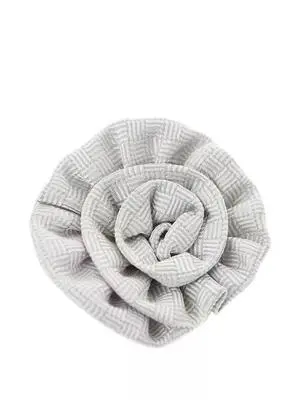 Corneliani Embroidered Silk Lapel Pin - Grey