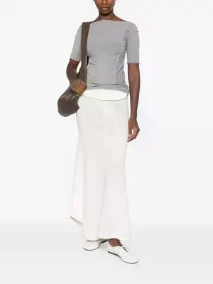 BASERANGE Ribbed Knit Boat-neck T-shirt - Grey