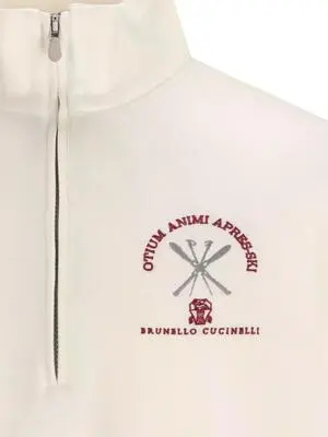 Brunello Cucinelli Embroidered Half-zip Sweatshirt