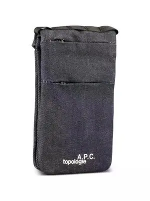 A.p.c. X Topologie Denim Logo-print Messenger Bag - Blue