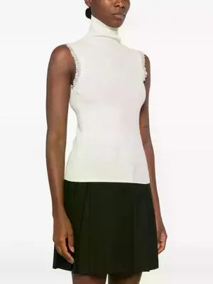 LE PETIT PULLE Fringed Sleeveless Sweater