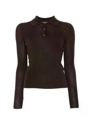 JCSOPHIE Ribbed Knit Polo Shirt