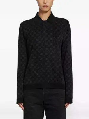 Gucci Gg Jacquard Polo Shirt - Black