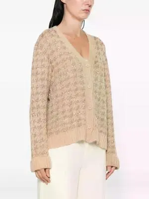 TWINSET Sequin-embellished Houndstooth Cardigan