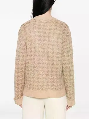 TWINSET Sequin-embellished Houndstooth Cardigan
