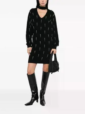 CIRCUS HOTEL Bead-embellished Cut-out Dress