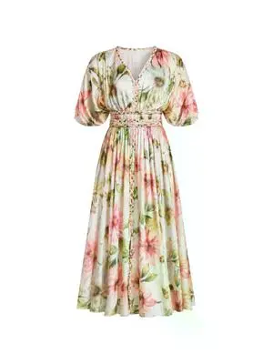 Guess Lucie Floral-print Pleated Dress