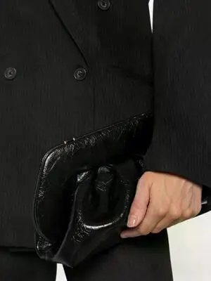THEMOIRE Crinkled-effect Ruched Clutch Bag