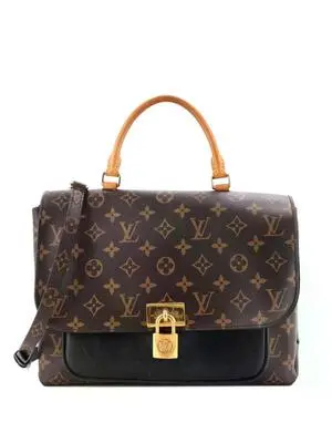 LOUIS VUITTON Marignan Monogram Canvas With Leather Shoulder Bag - Black