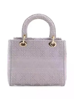 Dior Lady D-lite Bag Cannage Embroidered Canvas Satchel