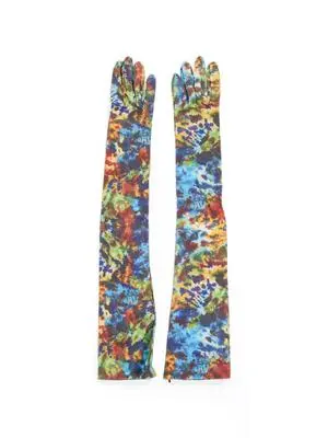 Dsquared2 Tie-dye Leather Gloves - Blue