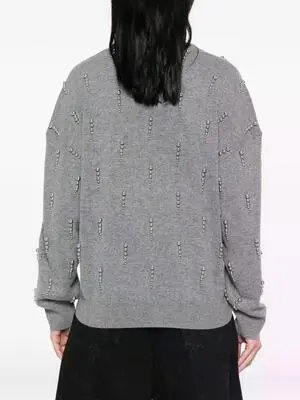 CIRCUS HOTEL Stud-embellished Knitted Sweater
