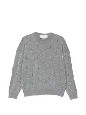 CIRCUS HOTEL Stud-embellished Fine Knit Sweater - Grey
