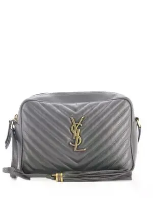 Saint Laurent Lou Camera Bag Matelasse Chevron Leather Small Crossbody Bag - Grey