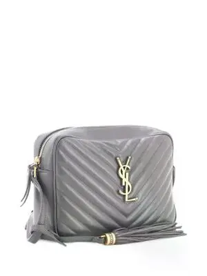 Saint Laurent Lou Camera Bag Matelasse Chevron Leather Small Crossbody Bag - Grey