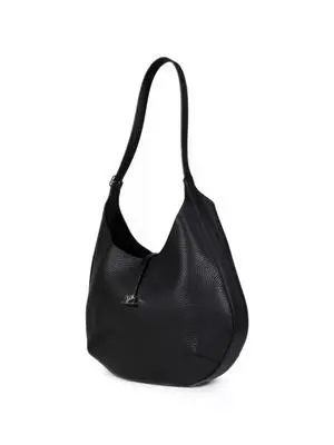 COURREGES Logo-plaque Pebbled-leather Tote Bag
