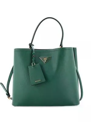 Prada Panier Saffiano Leather Large Bucket Bag - Green