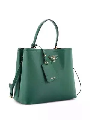 Prada Saffiano Leather Large Bucket Bag - Green