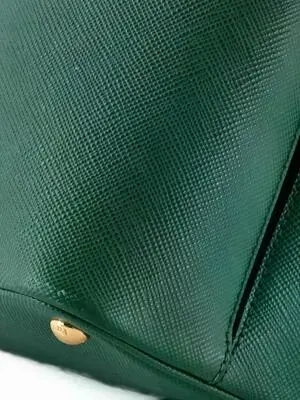Prada Saffiano Leather Large Bucket Bag - Green